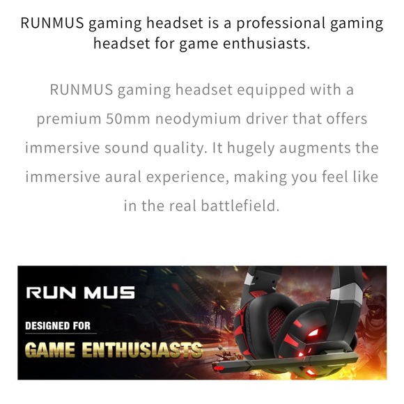 Runmus | Headphones | New Runmus K2 Gaming Headset | Poshmark